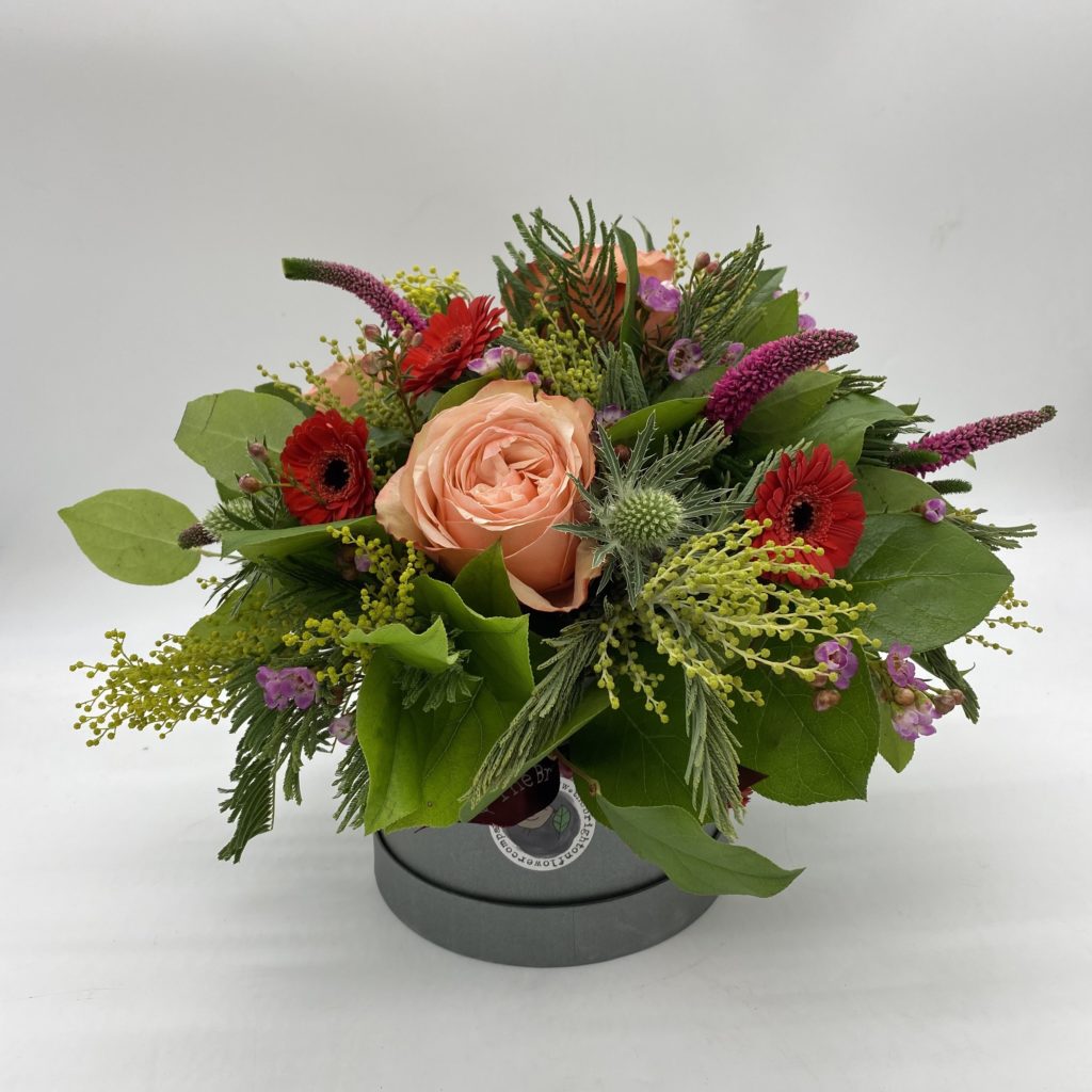 Red Hat Box Arrangement | Romantic Flowers | Brighton Flower